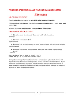 Principles of education and teaching learning process | PDF | Education
