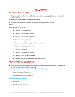 Principles of education and teaching learning process | PDF | Education