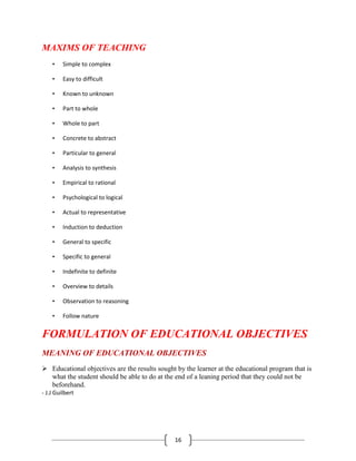 Principles of education and teaching learning process | PDF | Education