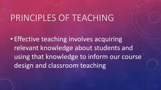 Principles of Education and Principles of Effective Teaching and ...