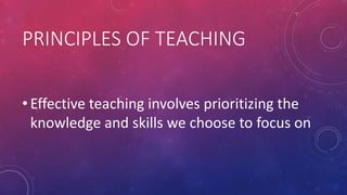 Principles of Education and Principles of Effective Teaching and ...