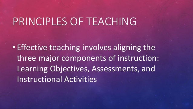 Principles of Education and Principles of Effective Teaching and Lear…