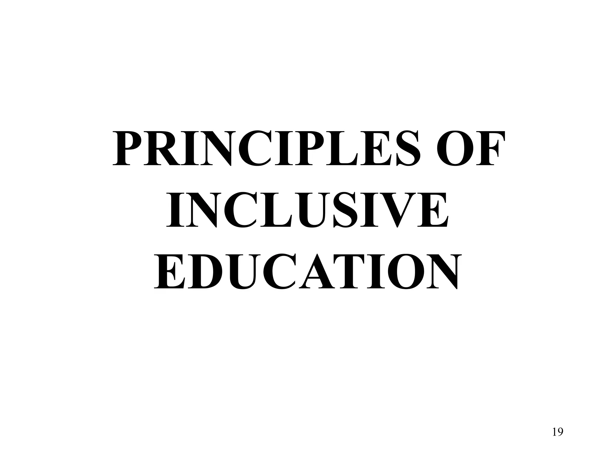 Principles of Education, Special Education, Inclusive Education | PPT