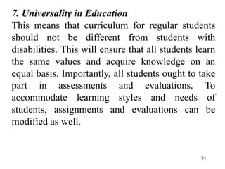 Principles of Education, Special Education, Inclusive Education | PPT