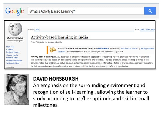 Principles of effective activity based participative learning ...