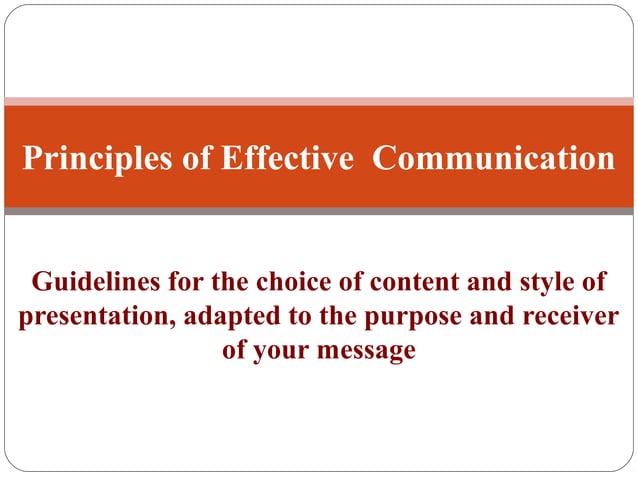 Principles of effective communication | PPT | Resume Writing and Advice ...
