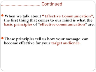 Principles of effective communication