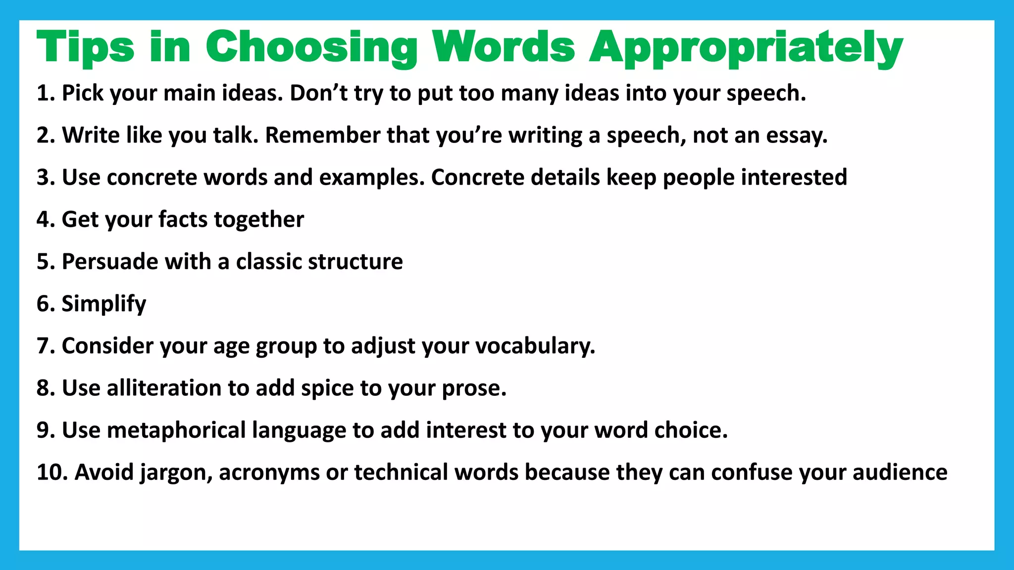 Principles of Effective Speech Writing Focusing on Word.pptx