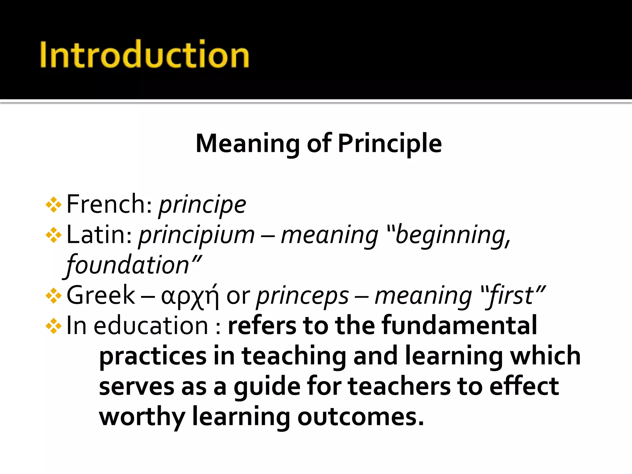 Principles of effective teaching and learning | PPTX