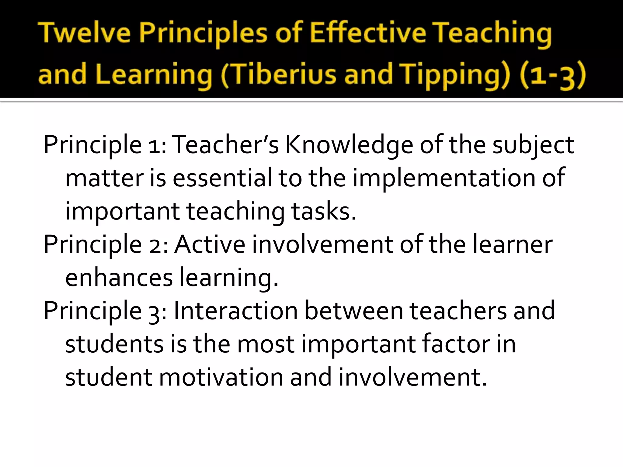 Principles of effective teaching and learning | PPTX