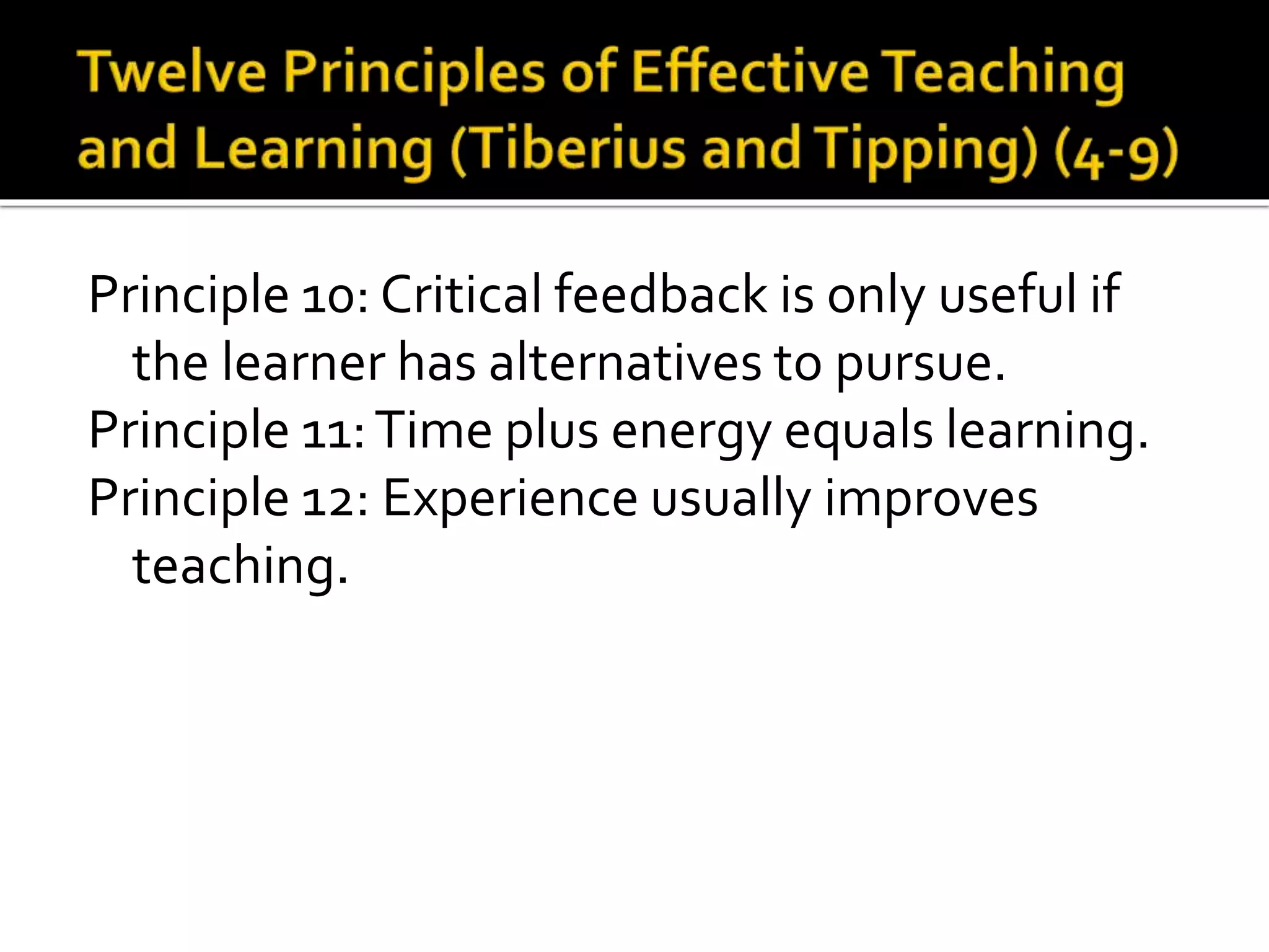 Principles of effective teaching and learning | PPTX