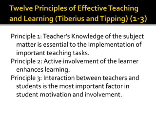 Principles of effective teaching and learning | PPTX