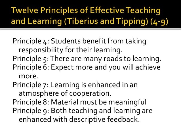 Principles of effective teaching and learning