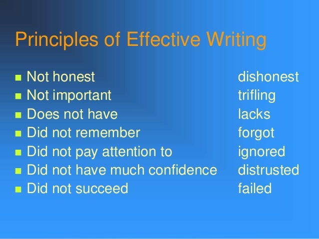 Principles of effective writing edited