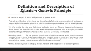 Principles of Ejusdem Generis and Noscitur a sociis.pptx