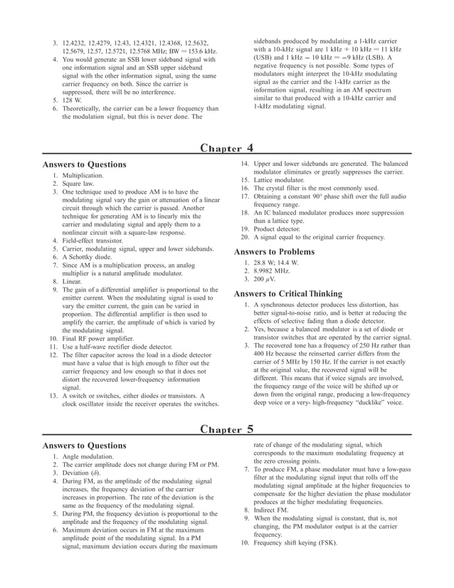 Principles of electronic communication systems 4th edition frenzel solutions manual | PDF