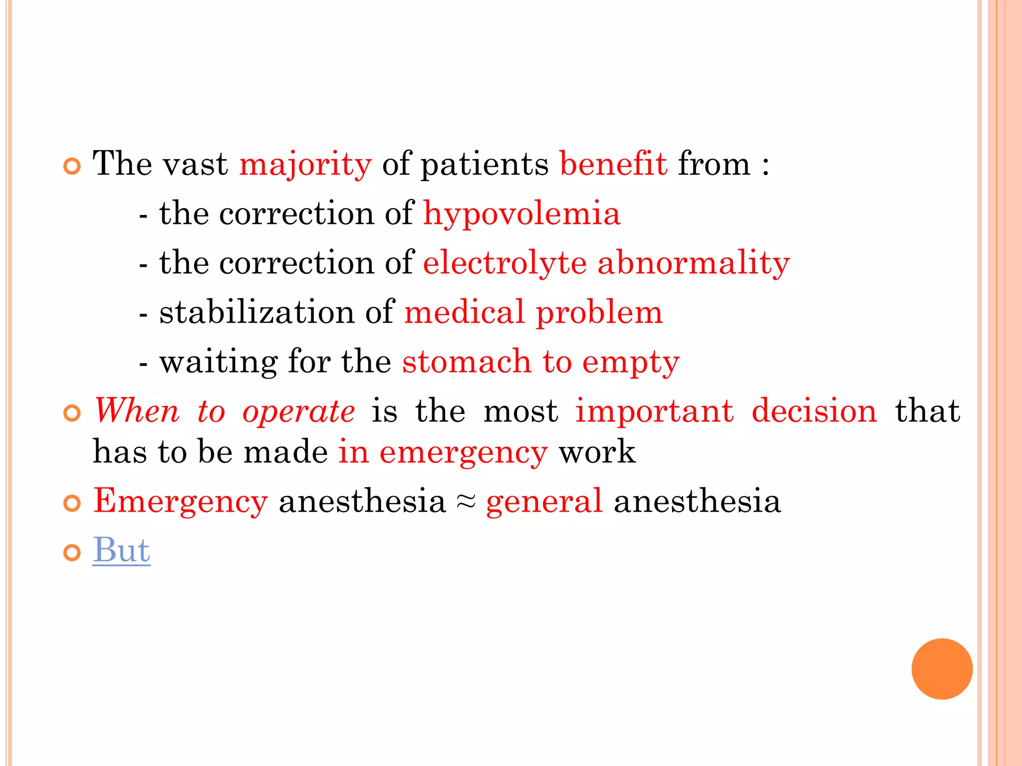 Principles of emergency anesthesia | PDF