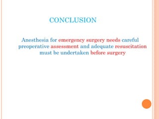 Principles of emergency anesthesia | PDF