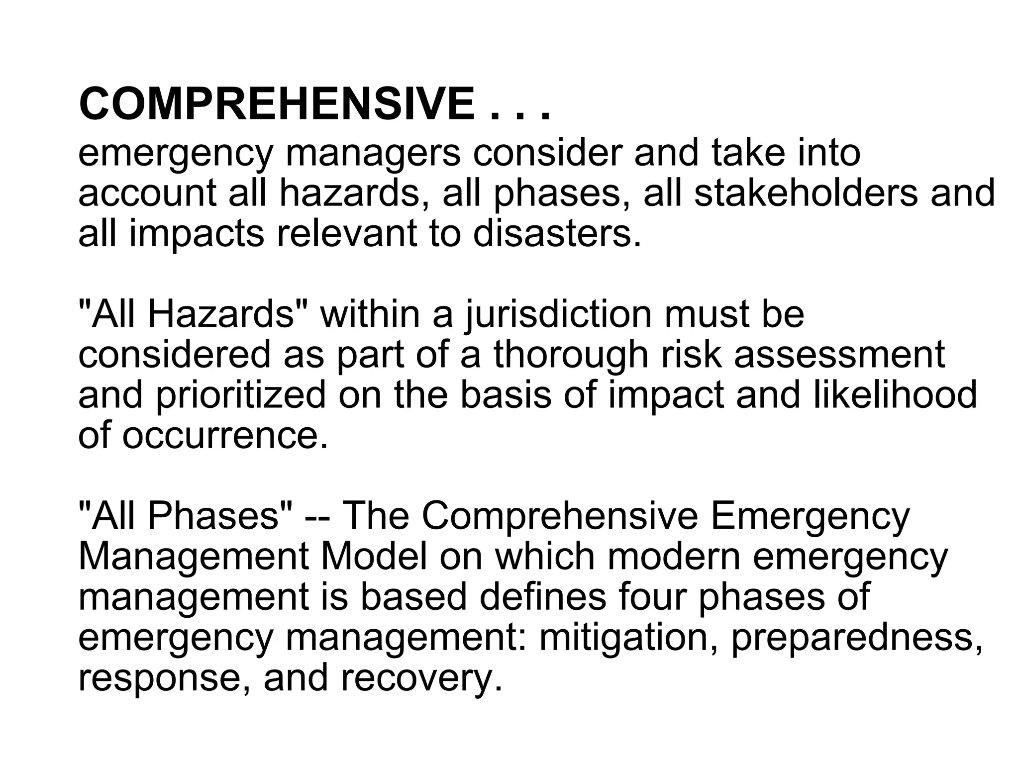 Principles of Emergency Management slides | PPT