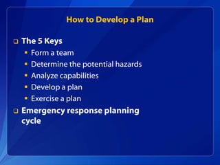 Principles of Developing Emergency Response Plans | PPTX