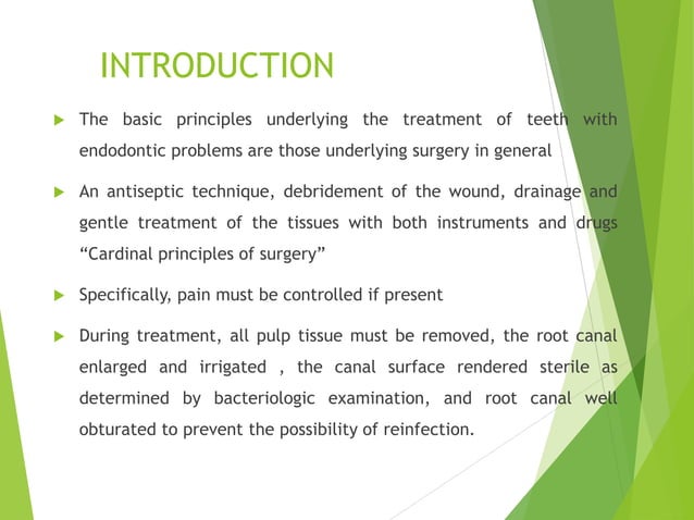 Principles of endodontic treatment | PPTX | Dental Health | Diseases and Conditions