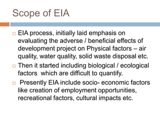 Principles of environmental impact assessment | PPTX
