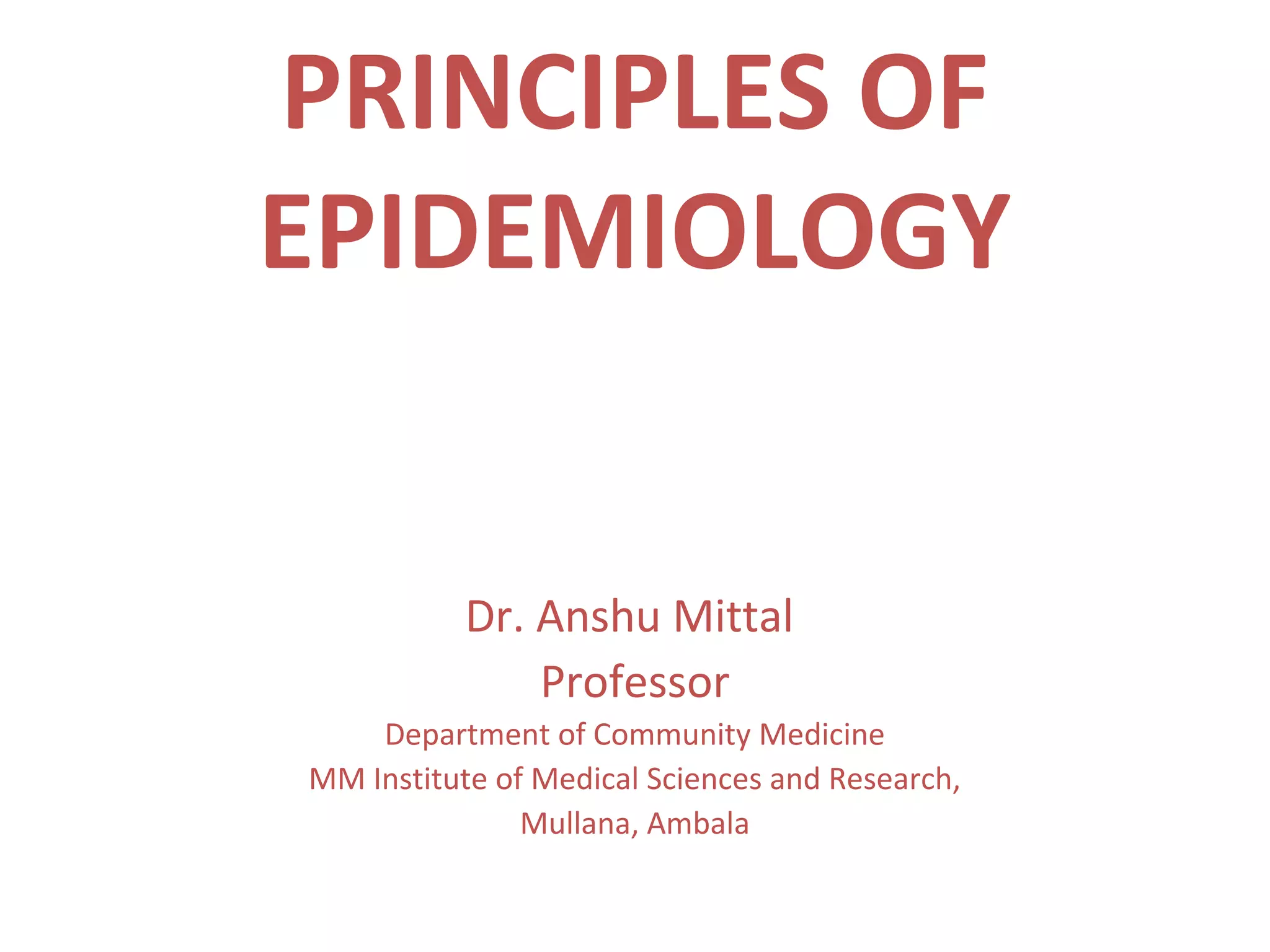 Principles of epidemiology | PPT | Infectious Diseases | Diseases and Conditions