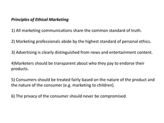 Principles of ethical marketing | PPTX