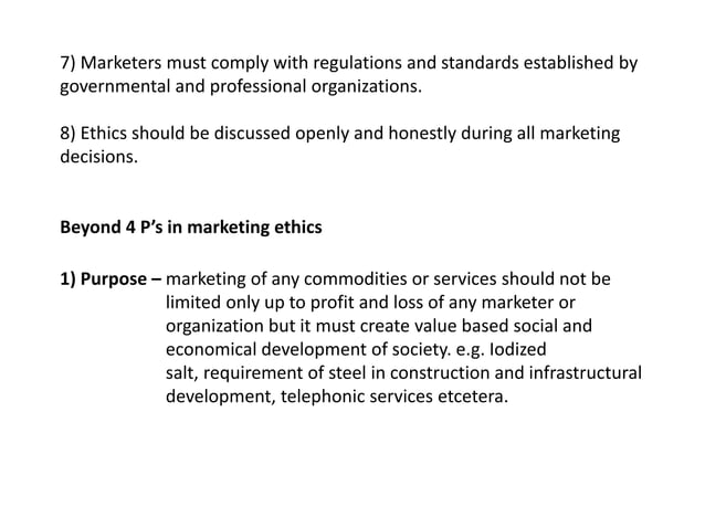 Principles of ethical marketing | PPTX