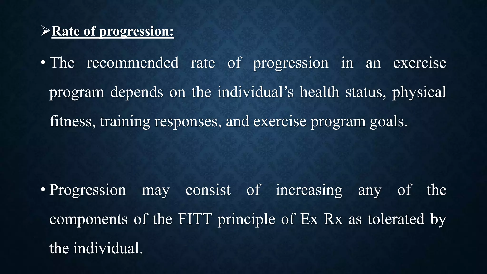 Principles of exercise prescription | PPTX