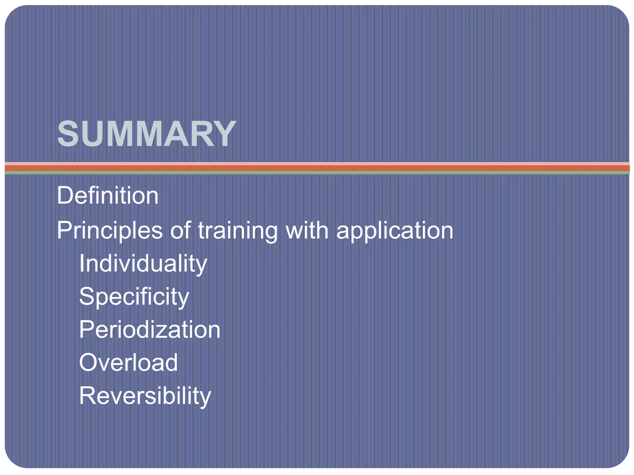 Principles of exercise training and application | PPTX