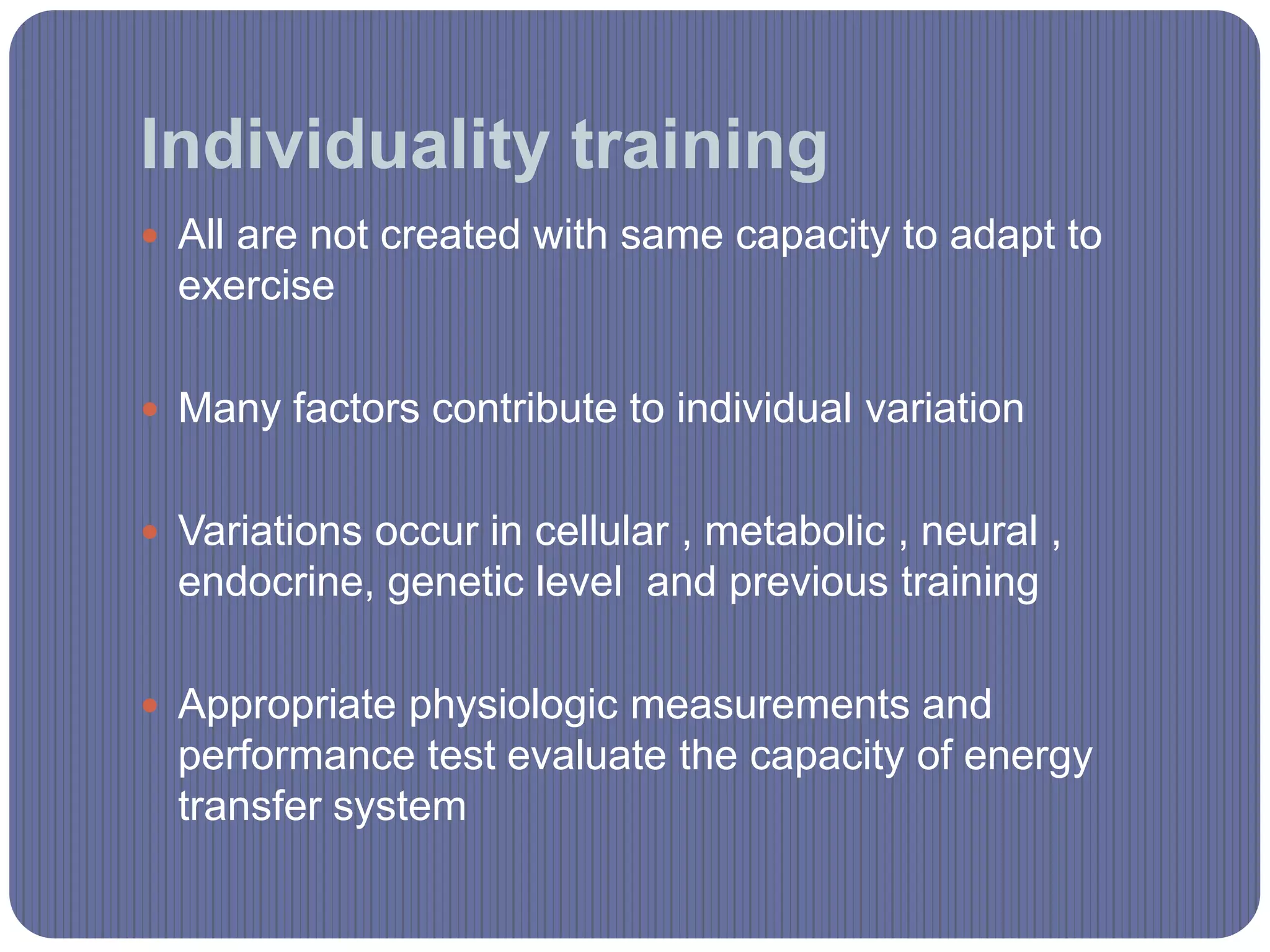 Principles of exercise training and application | PPTX