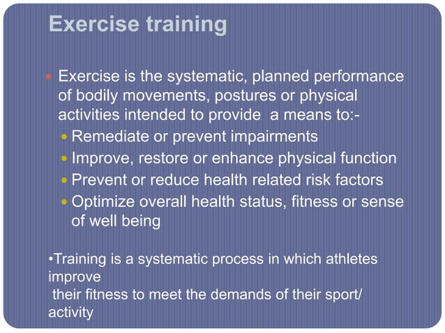 Principles of exercise training and application | PPTX | Heart and ...