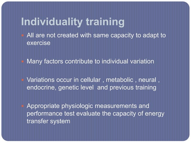 Principles of exercise training and application | PPTX | Heart and ...