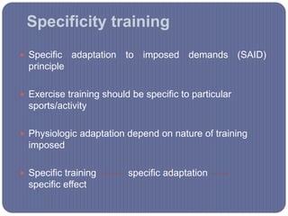 Principles of exercise training and application | PPTX