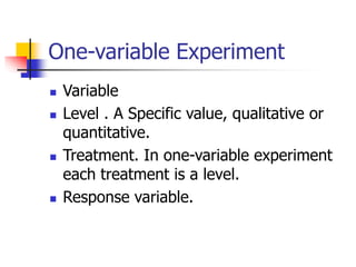Principles of experimental design | PPT