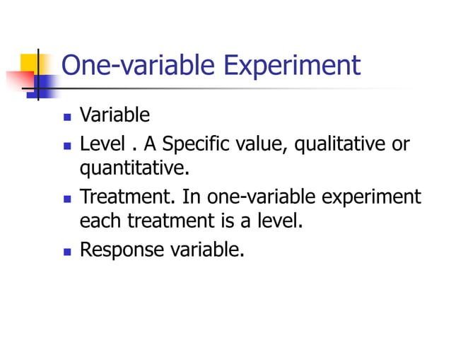 Principles of experimental design | PPT