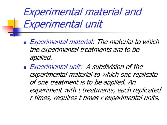 Principles of experimental design | PPT