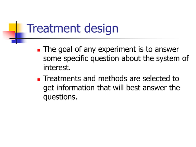 Principles of experimental design | PPT