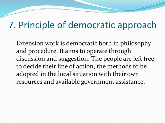 Principles of extension | PPTX | Education