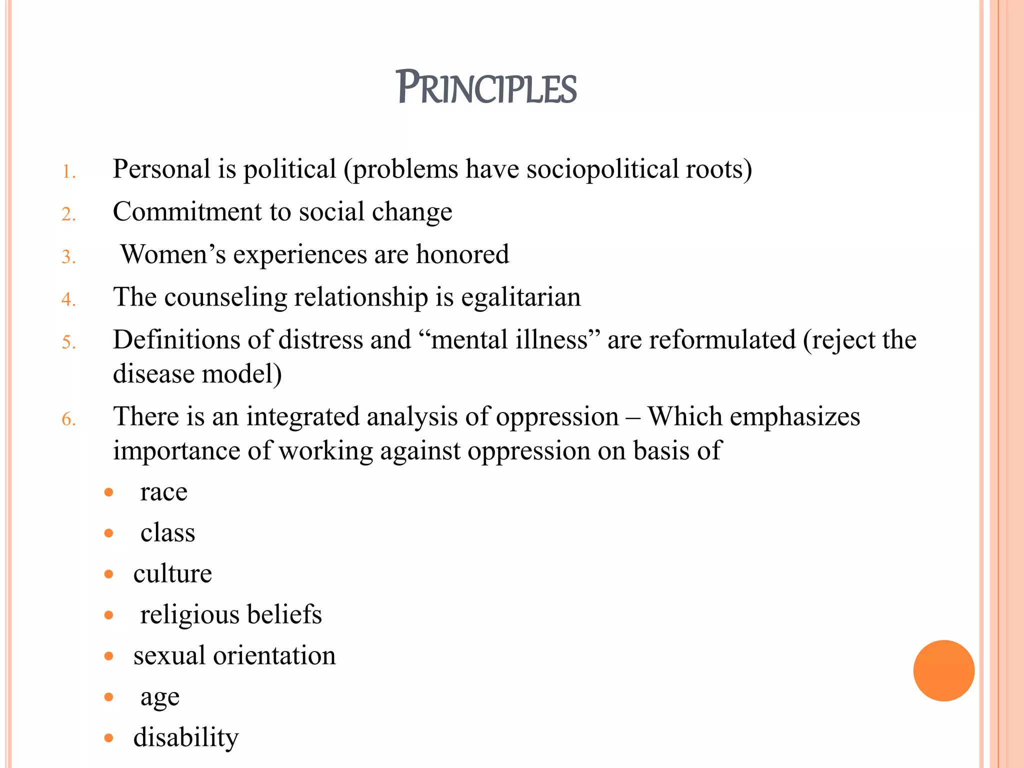 Principles of feminist therapy | PPTX