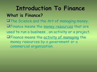 Principles of finance | PPT