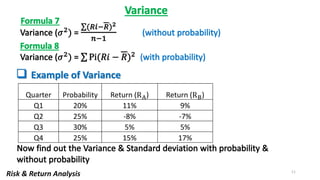 Risk and Return Analysis .ppt By Sumon Sheikh | PPTX