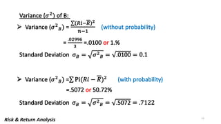 Risk and Return Analysis .ppt By Sumon Sheikh | PPTX