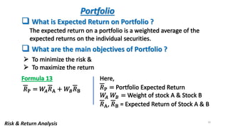 Risk and Return Analysis .ppt By Sumon Sheikh | PPTX