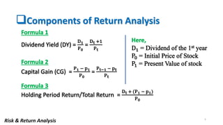 Risk and Return Analysis .ppt By Sumon Sheikh | PPTX