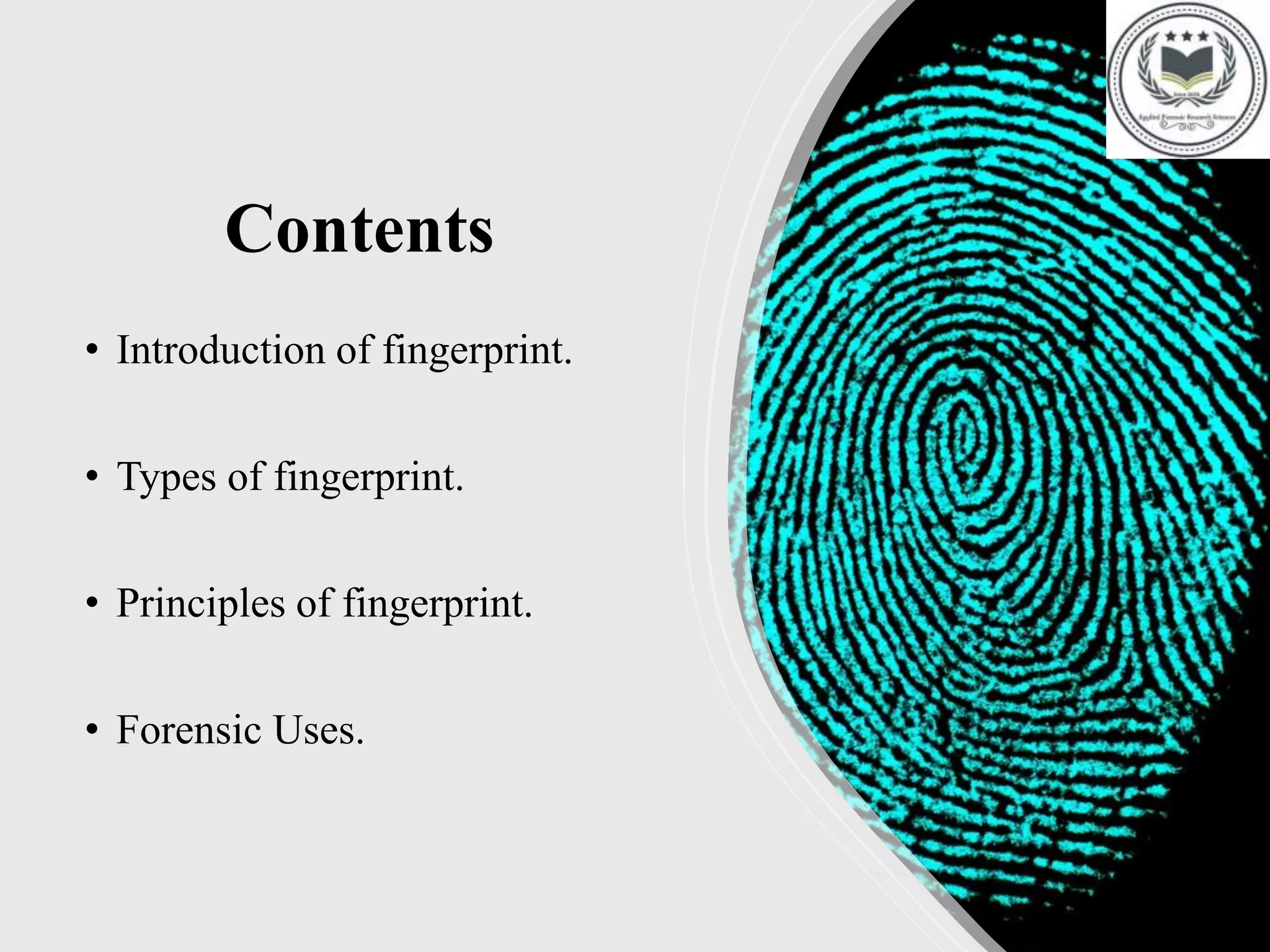 Principles of fingerprints | PPTX