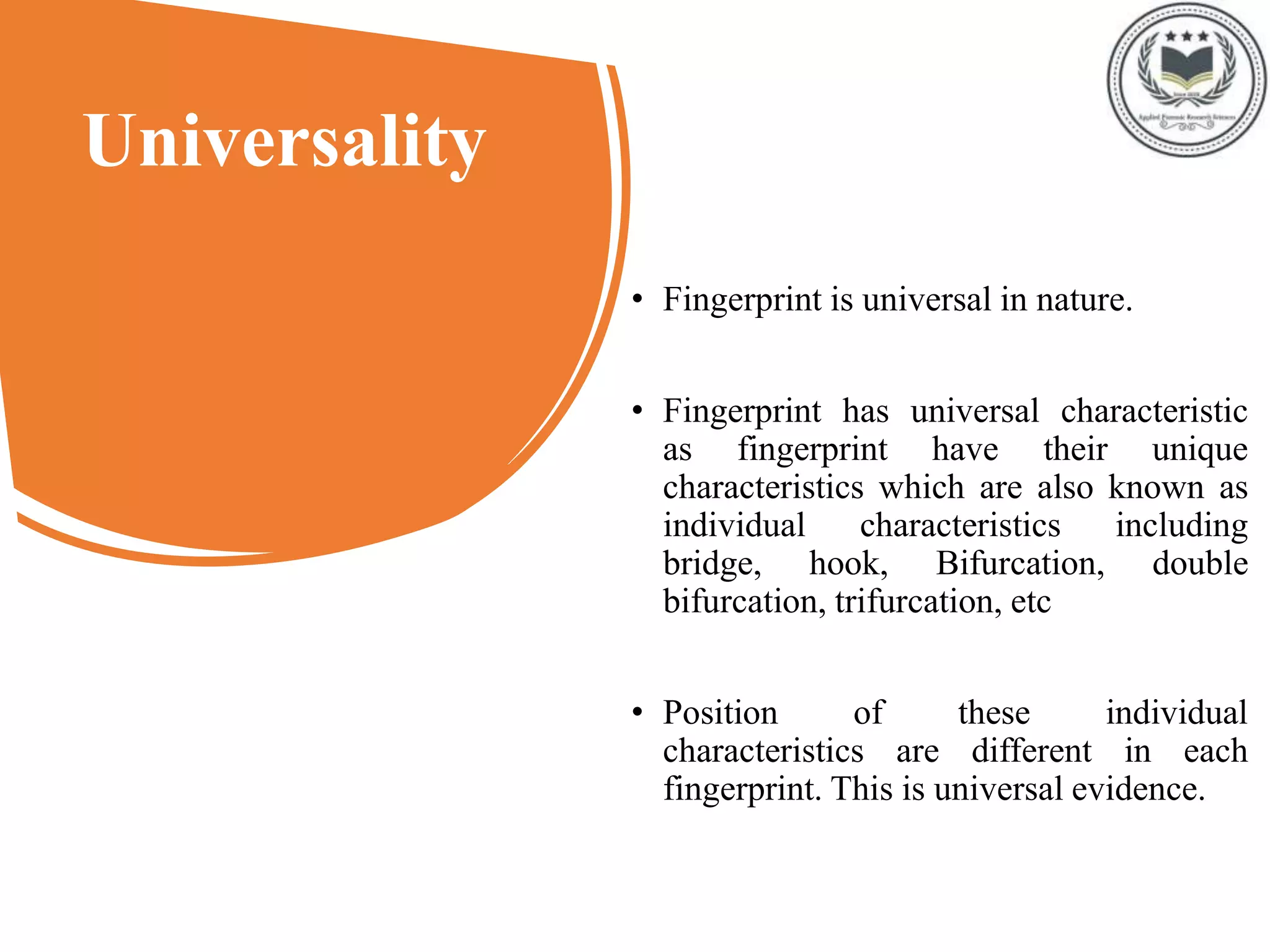 Principles of fingerprints | PPTX