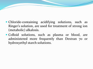 Principles of fluid and electrolyte therapy in animals | PPTX