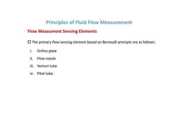 Principles of Fluid Flow Measurement.pdf | Physics | Science